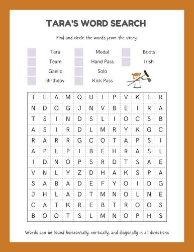Free: Tara Finds Her Team Word Search | Teaching Resources