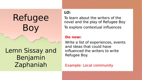 Refugee Boy by Benjamin Zephaniah and adapted by Lemn Sissay | Teaching ...
