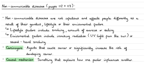 B7: Non-Communicable Diseases revision notes | Teaching Resources