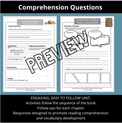 DRAGON MASTERS #6 Flight of the Moon Dragon READING COMPREHENSION ...
