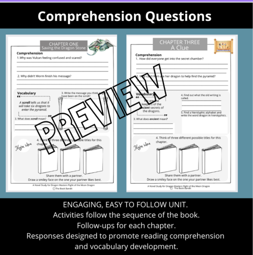 DRAGON MASTERS #6 Flight of the Moon Dragon READING COMPREHENSION ...
