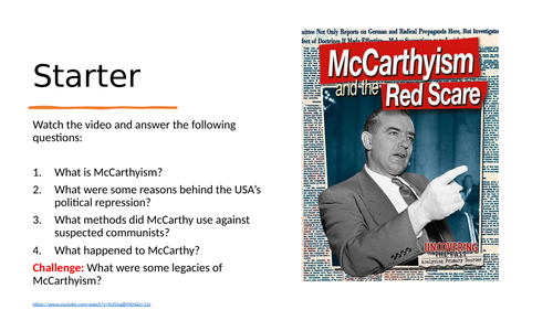 4. The Role of McCarthy in the Red Scare | Teaching Resources