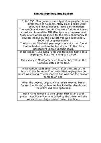 7. The Montgomery Bus Boycott and its impact | Teaching Resources