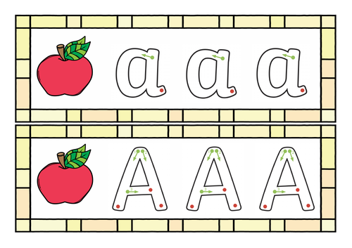 Letter formation cards for handwriting a-z. Lower case and upper case ...