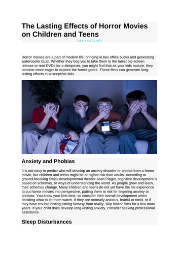 GCSE English Language : Forming an Opinion Article Writing - Horror ...
