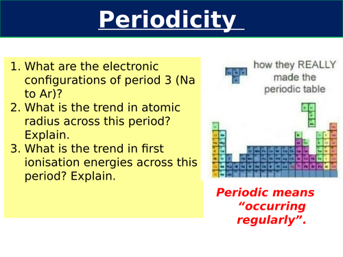 Structure 3.1 - The Periodic Table. New 2025 Syllabus Full Lessons. IB ...