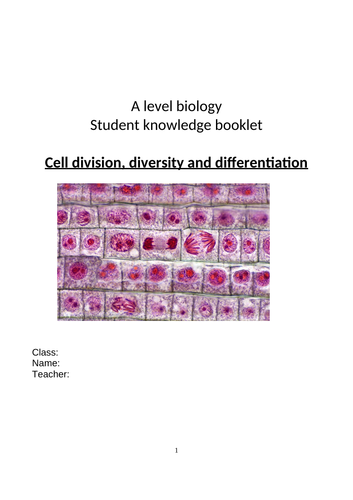 OCR A level biology: Module 2, Cell division, diversity and ...