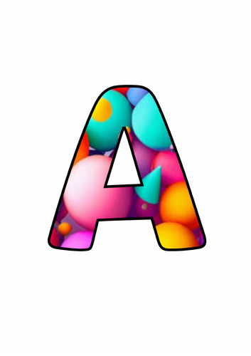 Bright balloon lettering set | Teaching Resources