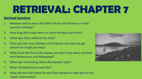 Boy - Roald Dahl - Chapters 7-9: Visits to Norway - Double Lesson ...