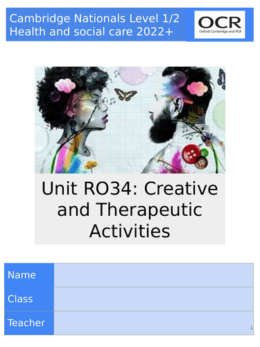 RO34: Creative and therapeutic activities - student work book ...