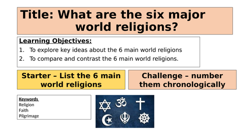 Introduction to Religious Studies and the 6 main world religions ...