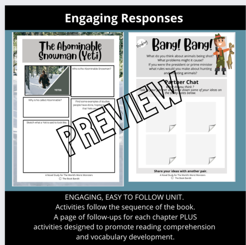 THE WORLD'S WORST MONSTERS David Walliams NOVEL STUDY and READING ...