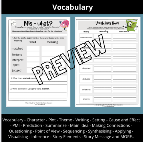 THE WORLD'S WORST MONSTERS David Walliams NOVEL STUDY and READING ...