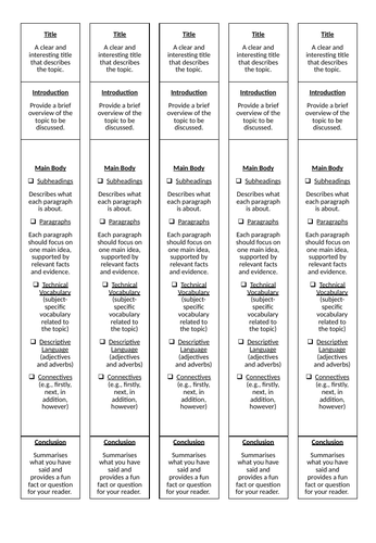 KS2 Structure Strips: Non-Chronological Reports | Teaching Resources