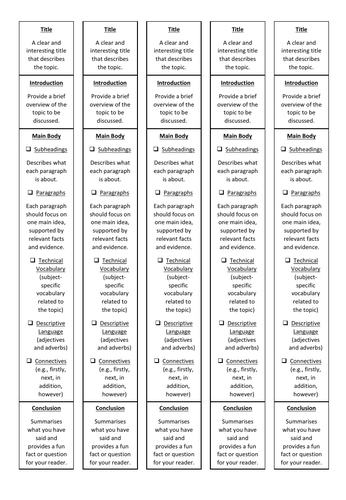 KS2 Structure Strips: Non-Chronological Reports | Teaching Resources