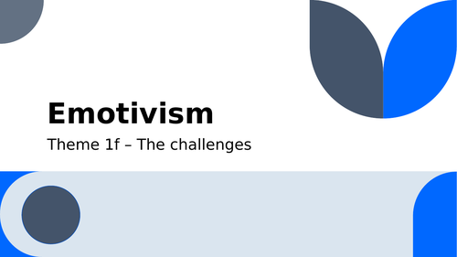 Eduqas - A-level: Ethics - Emotivism (Complete) | Teaching Resources