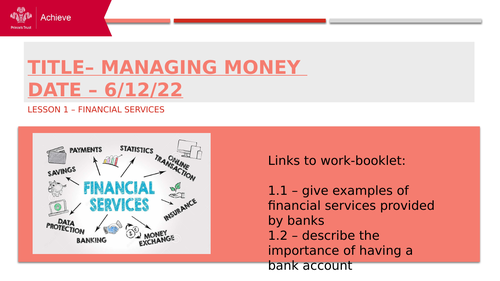 Prince's Trust - Managing Money Level 2 Teaching PowerPoint and Work ...