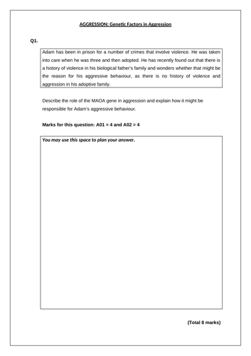 GENETIC FACTORS IN AGGRESSION [A-Level Psychology - Aggression Topic ...