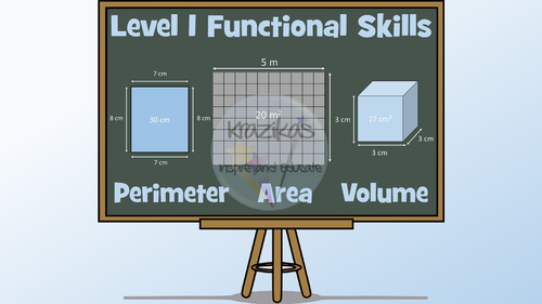 Level 1 Functional Skills Maths - Perimeter, Area, Volume PowerPoint ...
