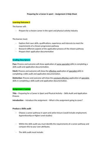 NCFE Level 2 Sport - Preparing For a Career In Sport - Assignment 2 ...