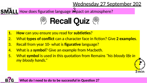 AQA English Language Paper 1 Question 2 Analysing Figurative Language ...