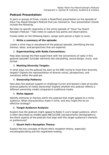 Radio | WJEC Eduqas A Level Media Studies | Have You Heard George’s ...