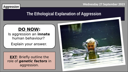THE ETHOLOGICAL EXPLANATION OF AGGRESSION [A-Level Psychology ...