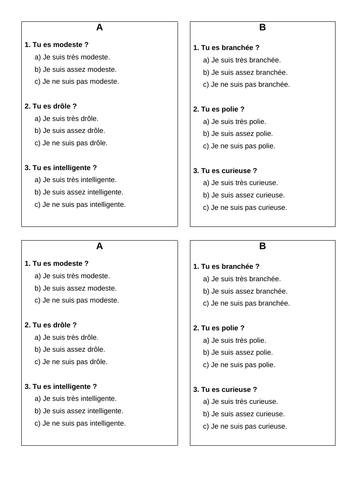 1.3 - Comment je me vois - Studio 1 | Teaching Resources