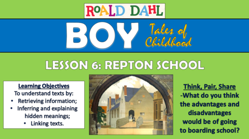 Boy - Roald Dahl - Chapters 18-21: Repton School - Double Lesson ...
