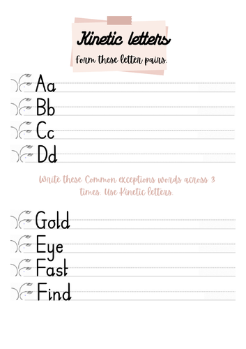 Kinetic letters starter pack | Teaching Resources