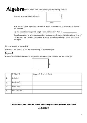 Beginning Algebra Brochure | Teaching Resources