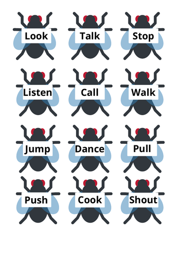 Regular verbs Fly swatting game | Teaching Resources