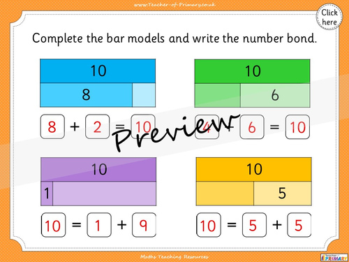Number Bonds to 10 - Year 1 | Teaching Resources