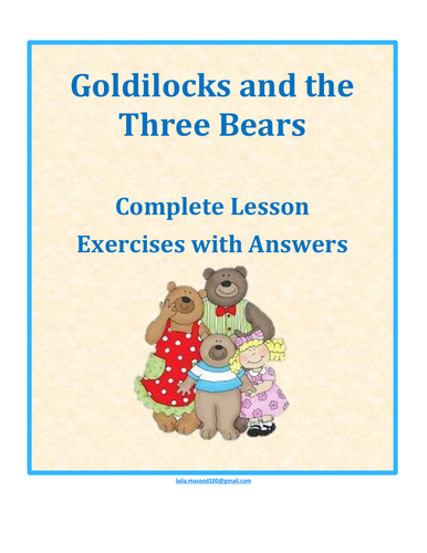 Goldilocks and the Three Bears- Lesson with Exercises & Answer Key ...