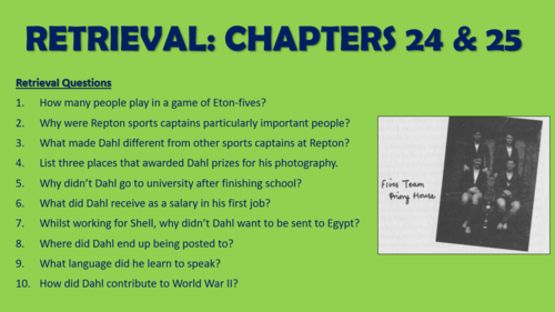 Boy - Roald Dahl - Chapters 22-25: The Final Chapters - Double Lesson ...