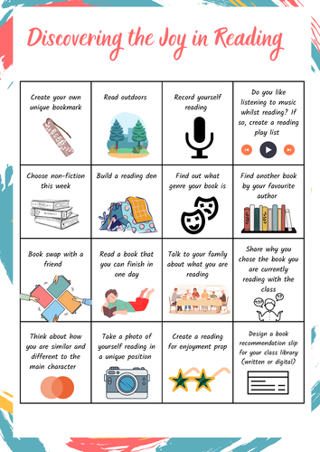 Reading for Enjoyment Grid | Teaching Resources