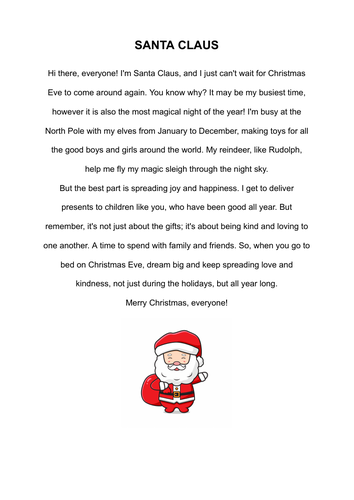 Christmas monologues for kids | Teaching Resources