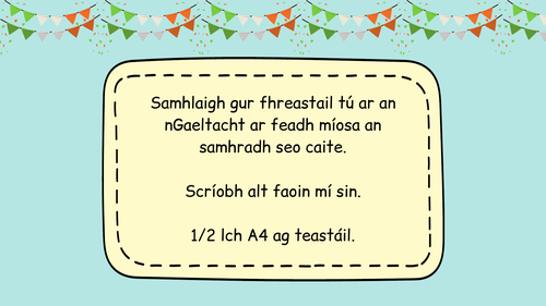 Gaeilge: An Ghaeltacht writing activity | Teaching Resources
