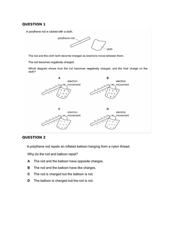 Static electricity | Teaching Resources