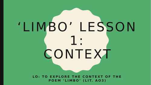 Limbo by Edward Kamu Brathwaite | Teaching Resources