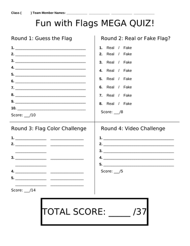 Fun with flags quiz | Teaching Resources