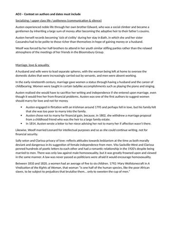 A Level English Literature (OCR) Paper 2 Women In Literature | Teaching ...