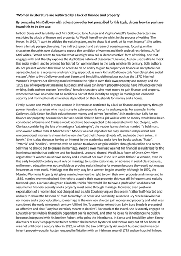 A Level English Literature (OCR): Women In Literature Finance ...