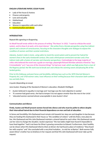 A Level English Literature (OCR): Women In Literature Communication ...