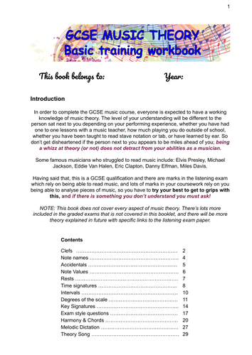 GCSE Music Theory Booklet - PDF | Teaching Resources GCSE Music Theory Booklet - PDF | Teaching Resources