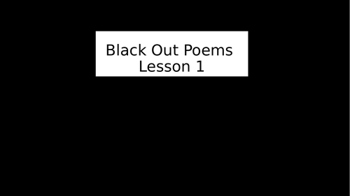 Black Out Poems - Black History Focus | Teaching Resources