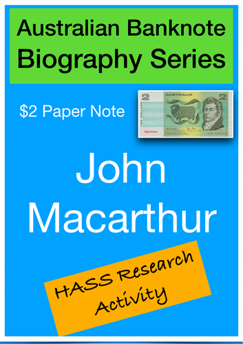 John Macarthur - Australian Bank Note Biographies $2 Note | Teaching ...