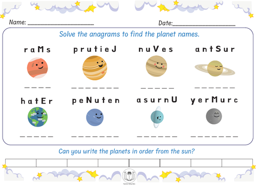 Solar System Spelling, planet anagrams | Teaching Resources