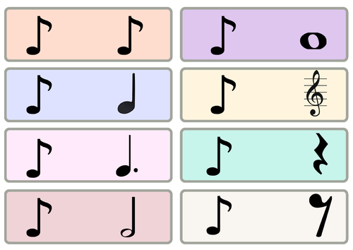 Music Notes and Symbols Dominoes, match up cards and flash cards ...