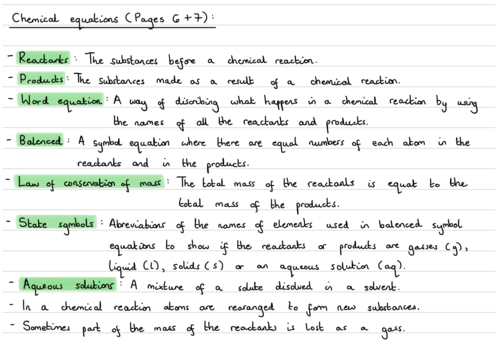 C1: Atoms, Bonding & Moles revision notes | Teaching Resources